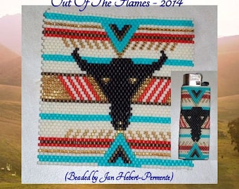 Beading Pattern: Skull Lighter Cover in Brick Stitch or Even Peyote ...