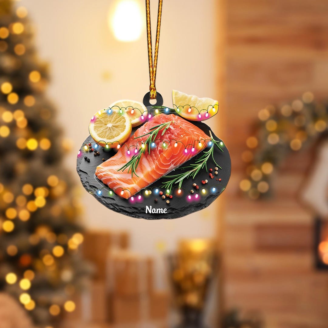 Salmon Fillet Christmas Light Ornament, Christmas Tree Decor, Loved ...