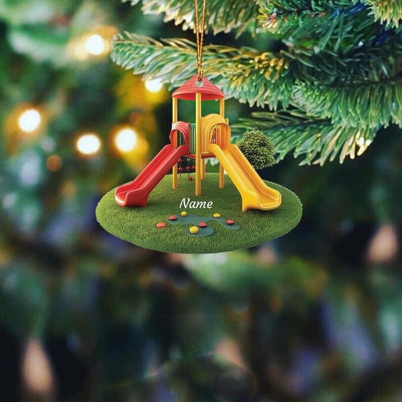Personalized Child’s Slide Ornament, Kids Slide Christmas Ornament ...