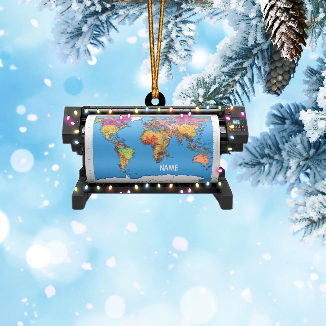Personalized Printer Machine Ornament, Printer Christmas Ornament ...