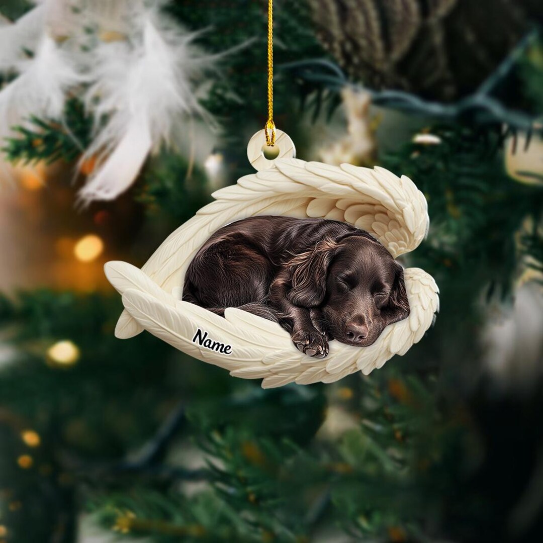 Personalized Boykin Spaniel Dog Sleeping Angel Wings Ornament, Dog ...