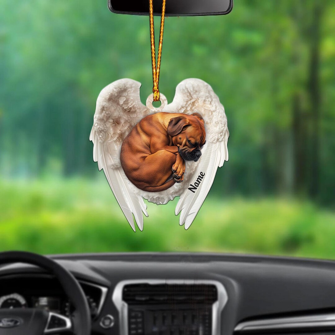 Boxer Dog Angel Wings Car Ornament, Boxer Dog Christmas Ornament, Dog ...