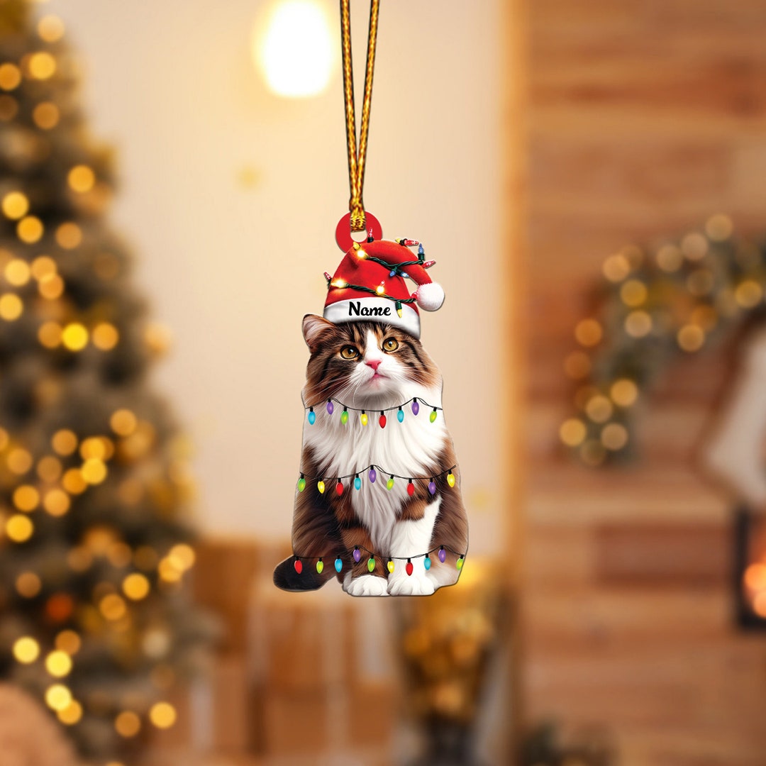 Personalized Siberian Cat Ornament, Cat Christmas Hanging Ornament Gift ...