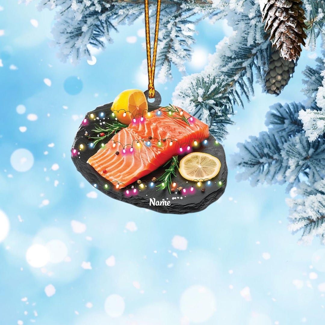 Salmon Fillet Christmas Light Ornament, Christmas Tree Decor, Loved ...