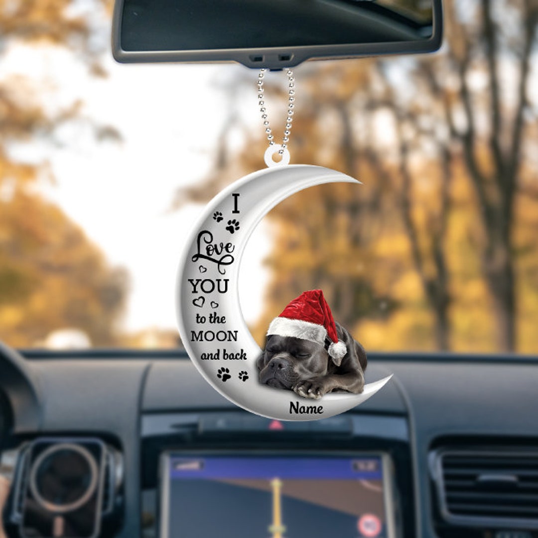 Cane Corso Christmas Ornament, Cane Corso on Moon Hanging Ornament, Dog ...