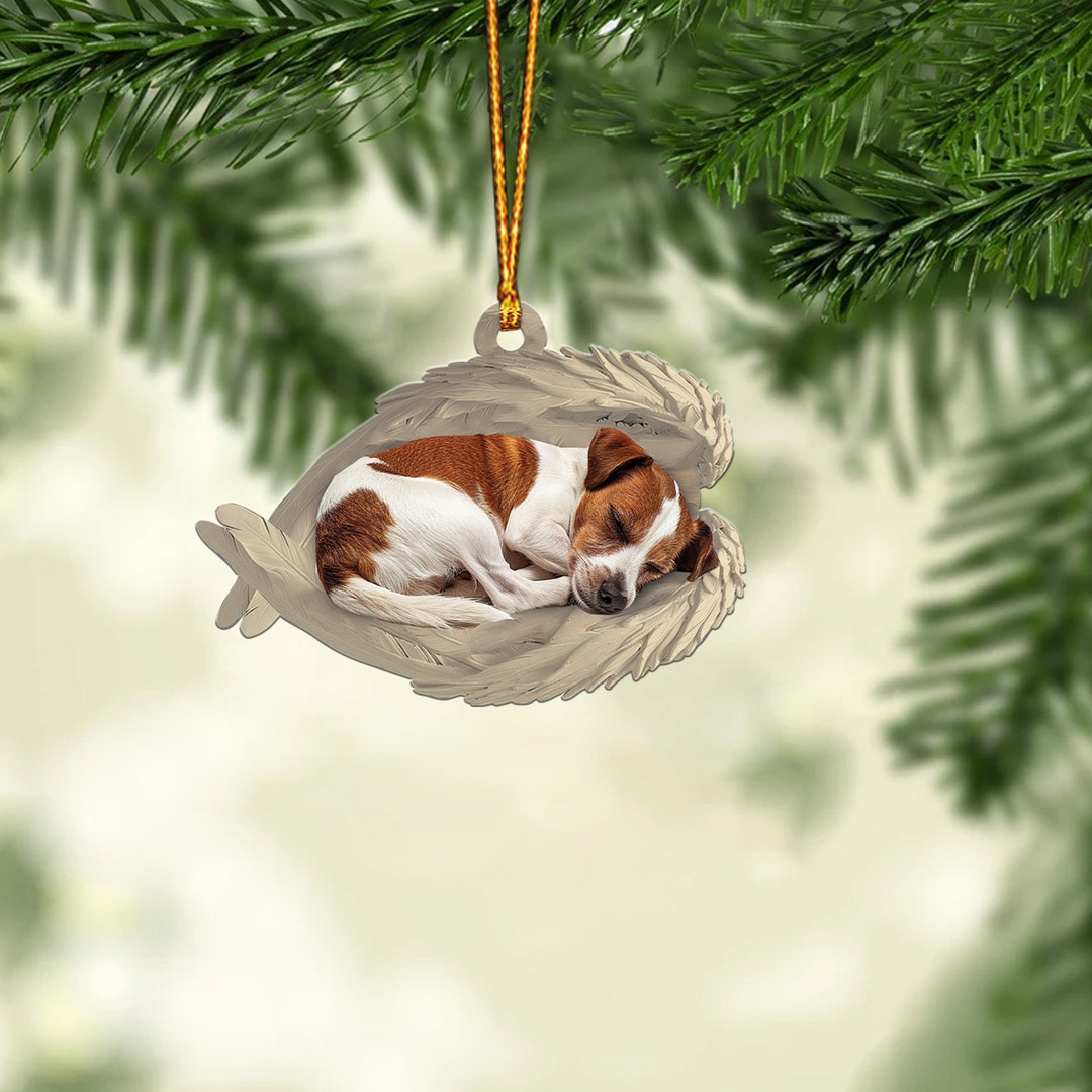 Personalized Jack Russell Terrier Dog Sleeping Angel Wings Christmas ...