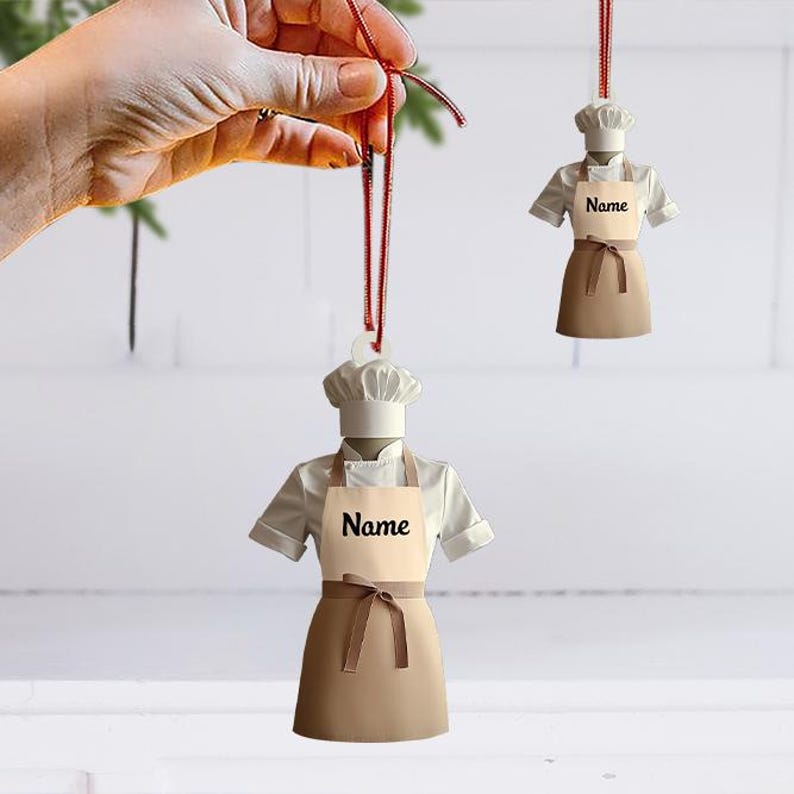 Chef Apron Christmas Ornament, Cooking Xmas Ornament, Cooking Lovers ...