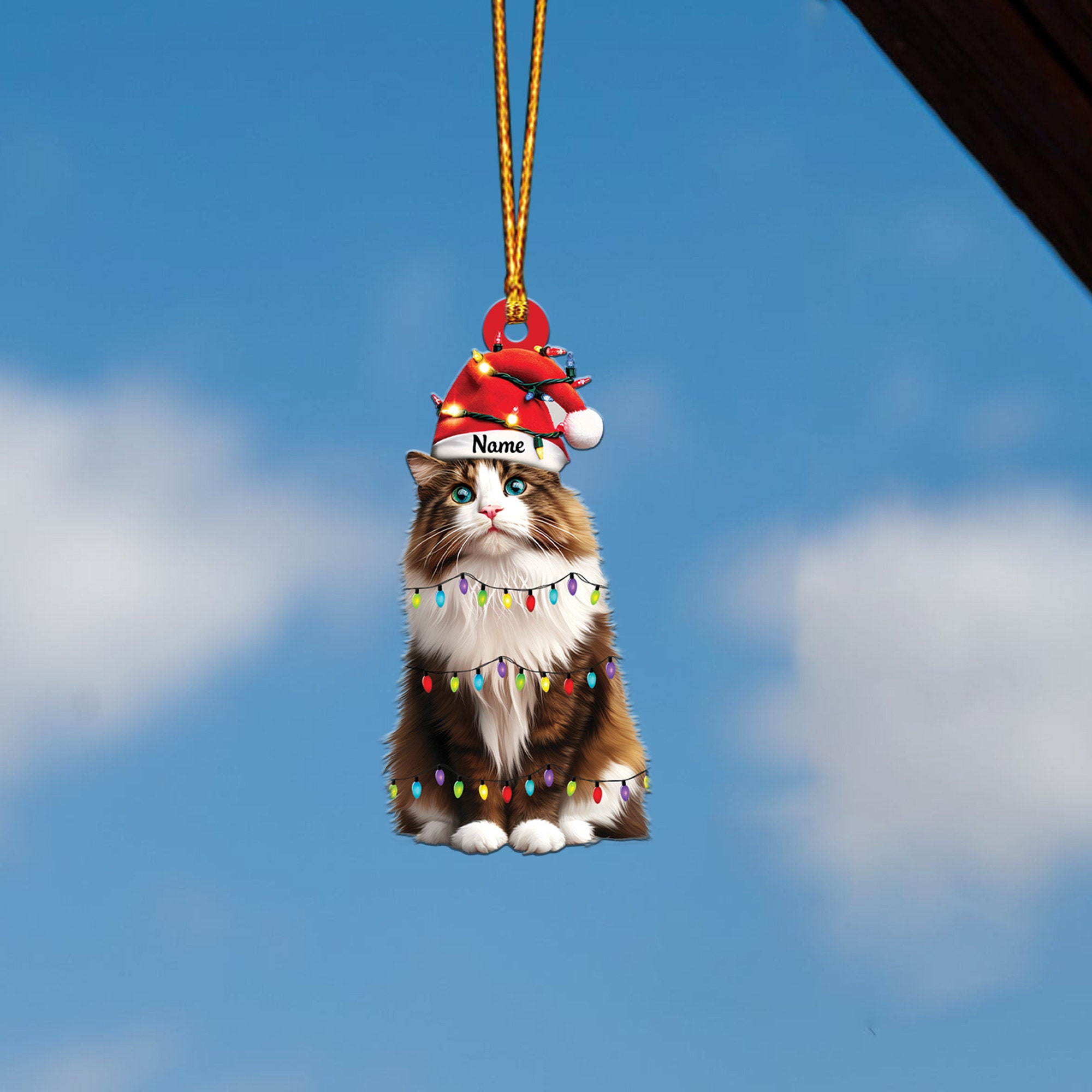 Personalized Norwegian Forest Cat Ornament, Cat Christmas Hanging ...