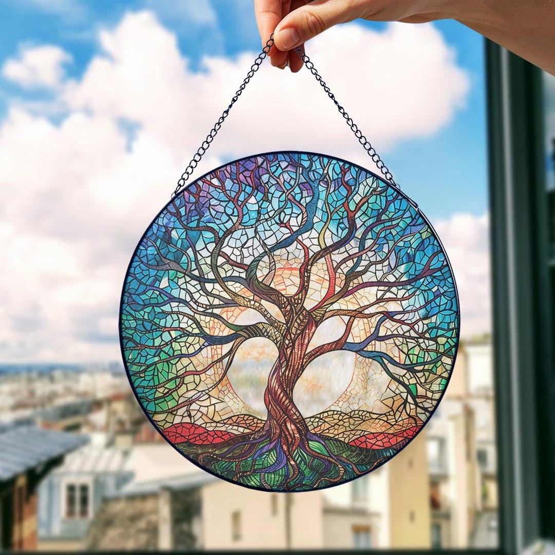 Tree of Life Suncatcher, Stained Glass Not Acrylic Suncatcher, Nature ...
