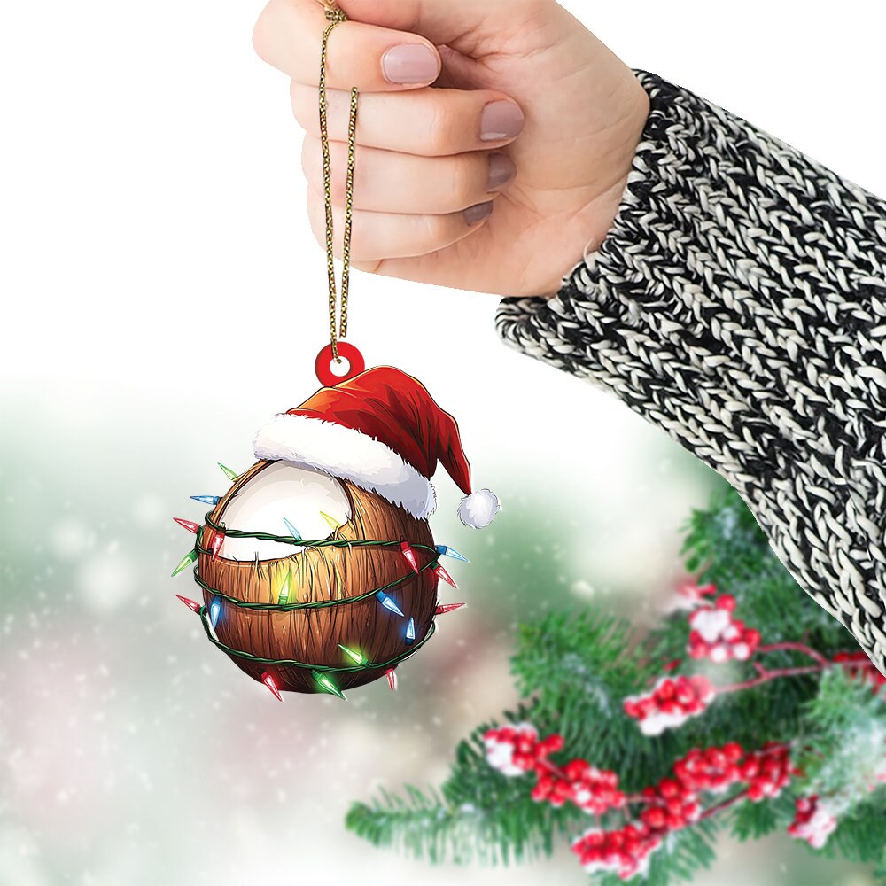 Personalized Coconut Christmas Lights Ornament, Coconut Rearview Mirror ...
