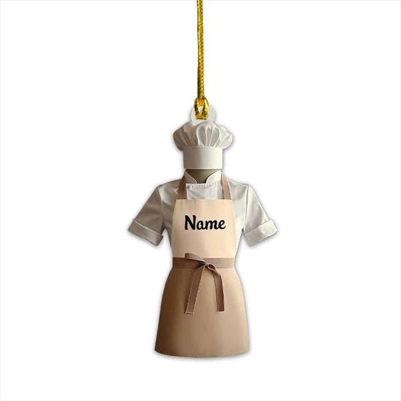 Chef Apron Christmas Ornament, Cooking Xmas Ornament, Cooking Lovers ...