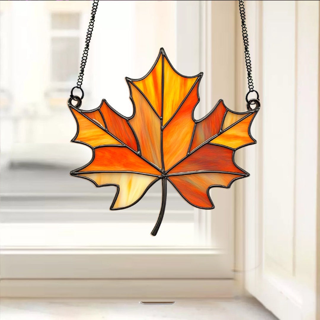 Maple Autumn Leaf Suncatcher, Maple Autumn Leaf Hanging Ornament Home ...