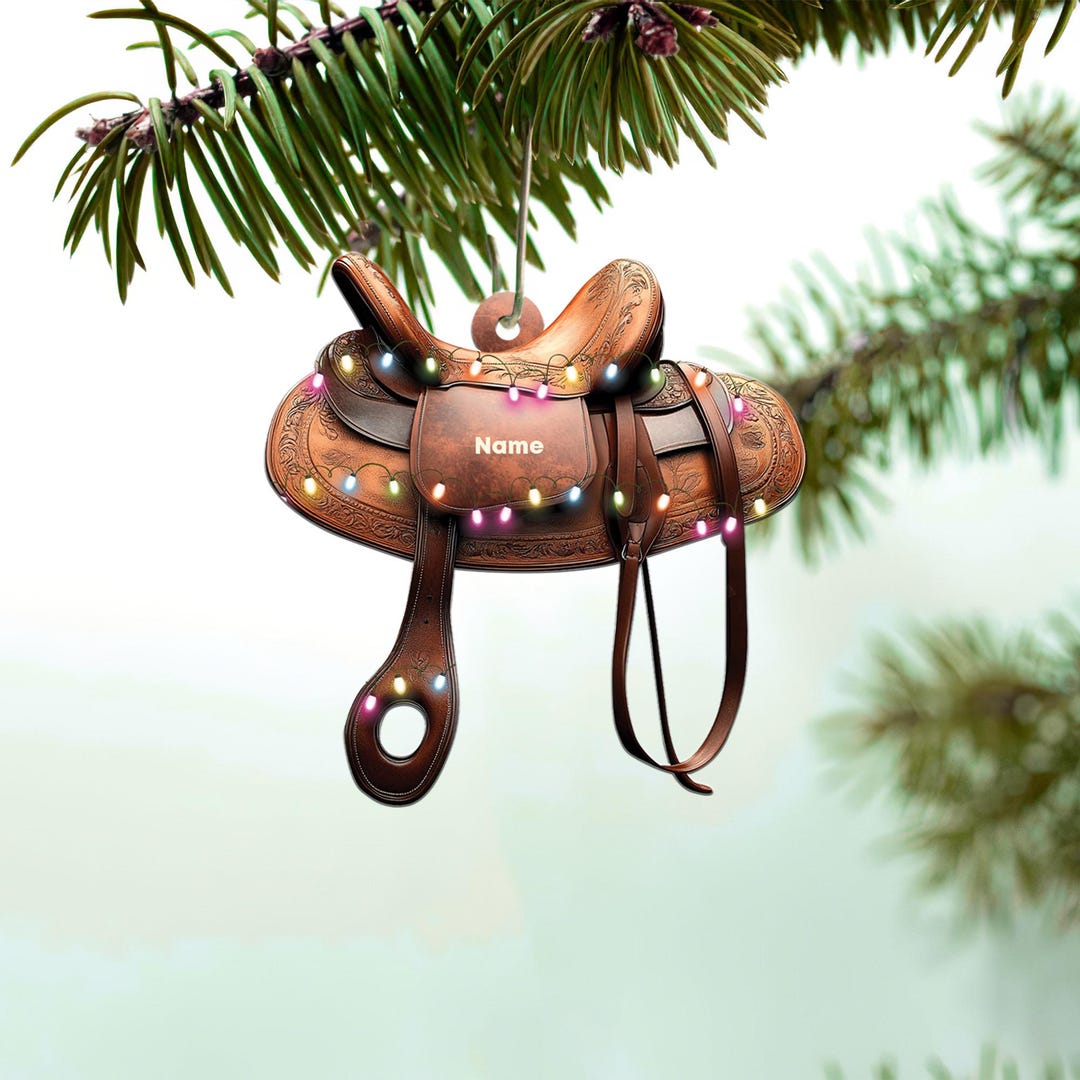 Personalized Horse Saddle Ornament, Horse Racing Christmas Ornament ...