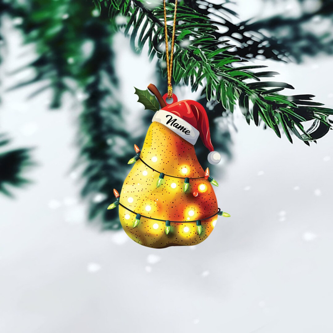 Personalized Pears Christmas Lights Ornament, Pears Rearview Mirror Car ...