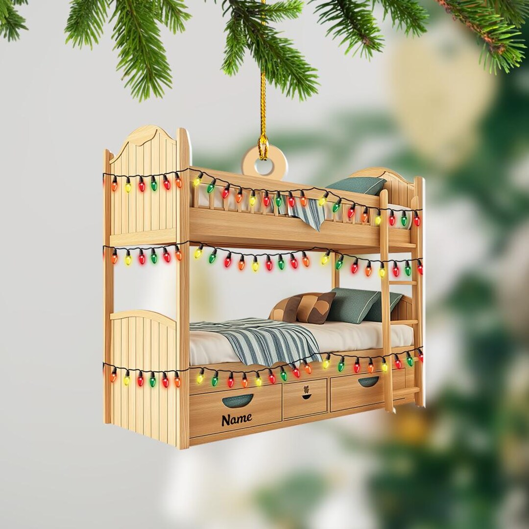 Personalized Bunk Bed Ornament, Bunk Bed Christmas Ornament, Bedroom ...