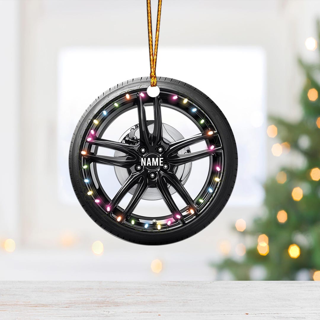 Personalized Car Tires Ornament, Mechanic Christmas Ornament ...