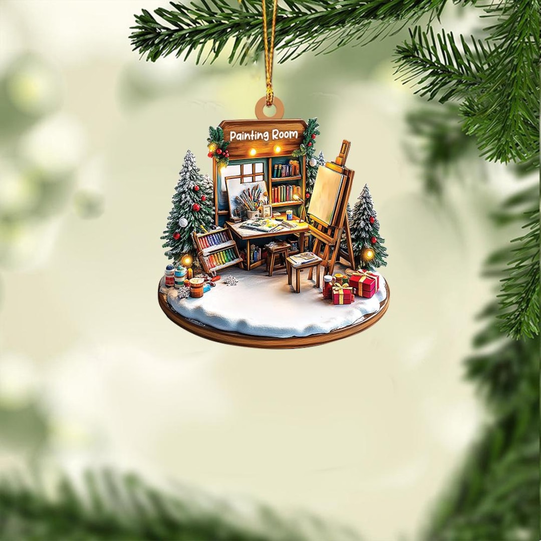 Painting Room Christmas Ornament, Art Studio Christmas Ornament ...