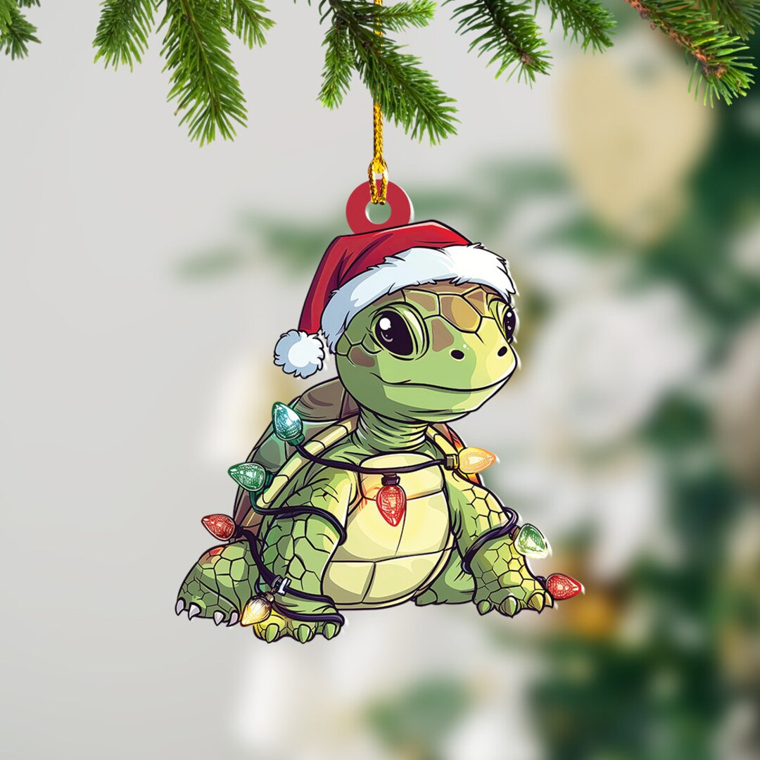 Personalized Turtle Christmas Lights Ornament, Turtle Christmas ...