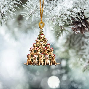 Labrador Retriever Dog Christmas Tree Ornament, Dog Rearview Mirror Car ...