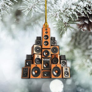 Personalized Speaker Christmas Ornament, Speaker Set Ornament, Louder Speaker Hanging Ornament ...