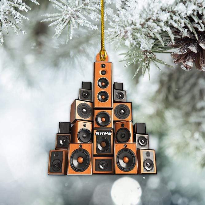 Personalized Speaker Christmas Ornament, Speaker Set Ornament, Louder ...