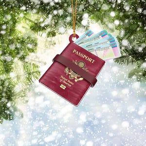 Passport Christmas Ornament, Travelling Xmas Ornament, Travel Lovers ...