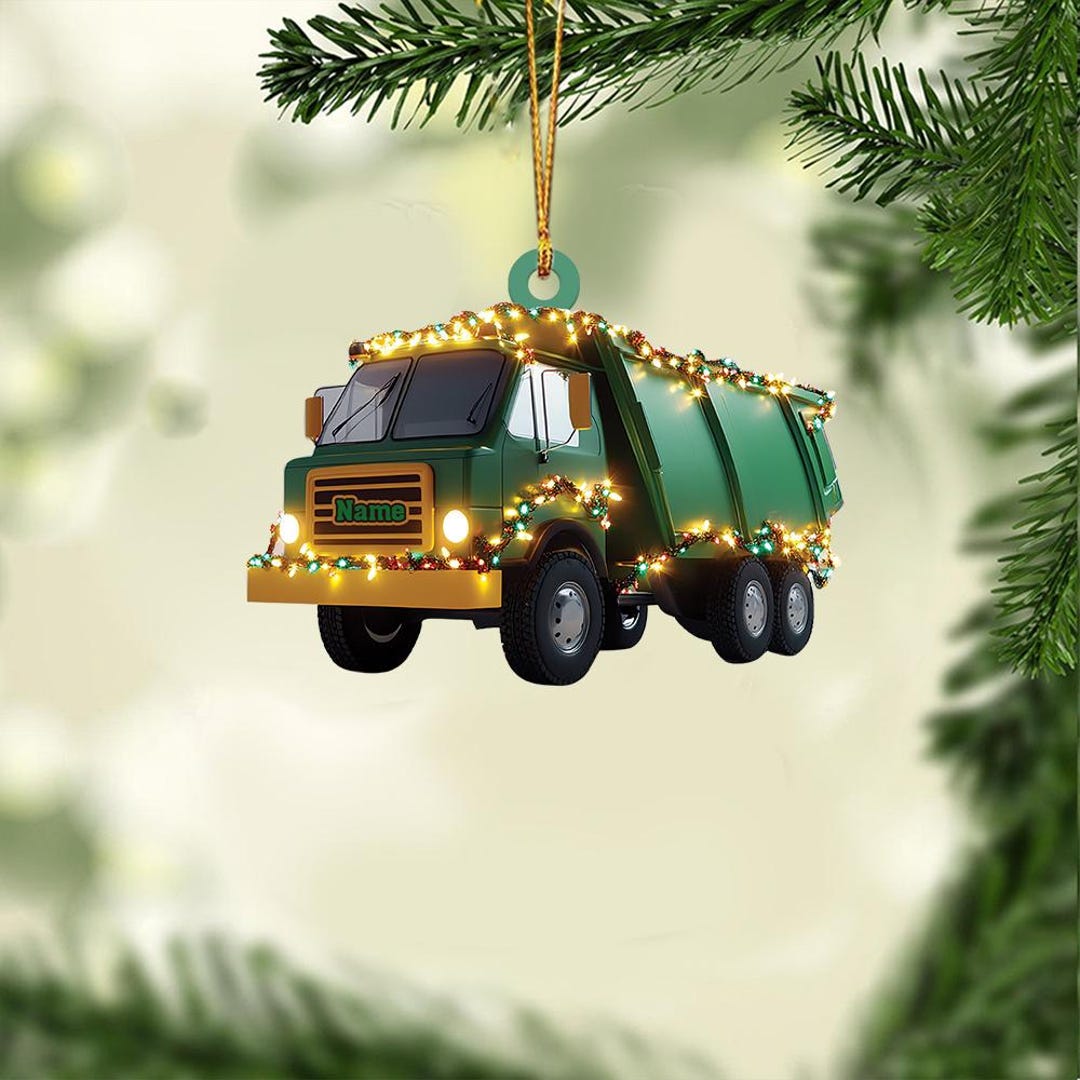 Garbage Truck Christmas Ornament, Dump Truck Ornament, Trash Truck ...