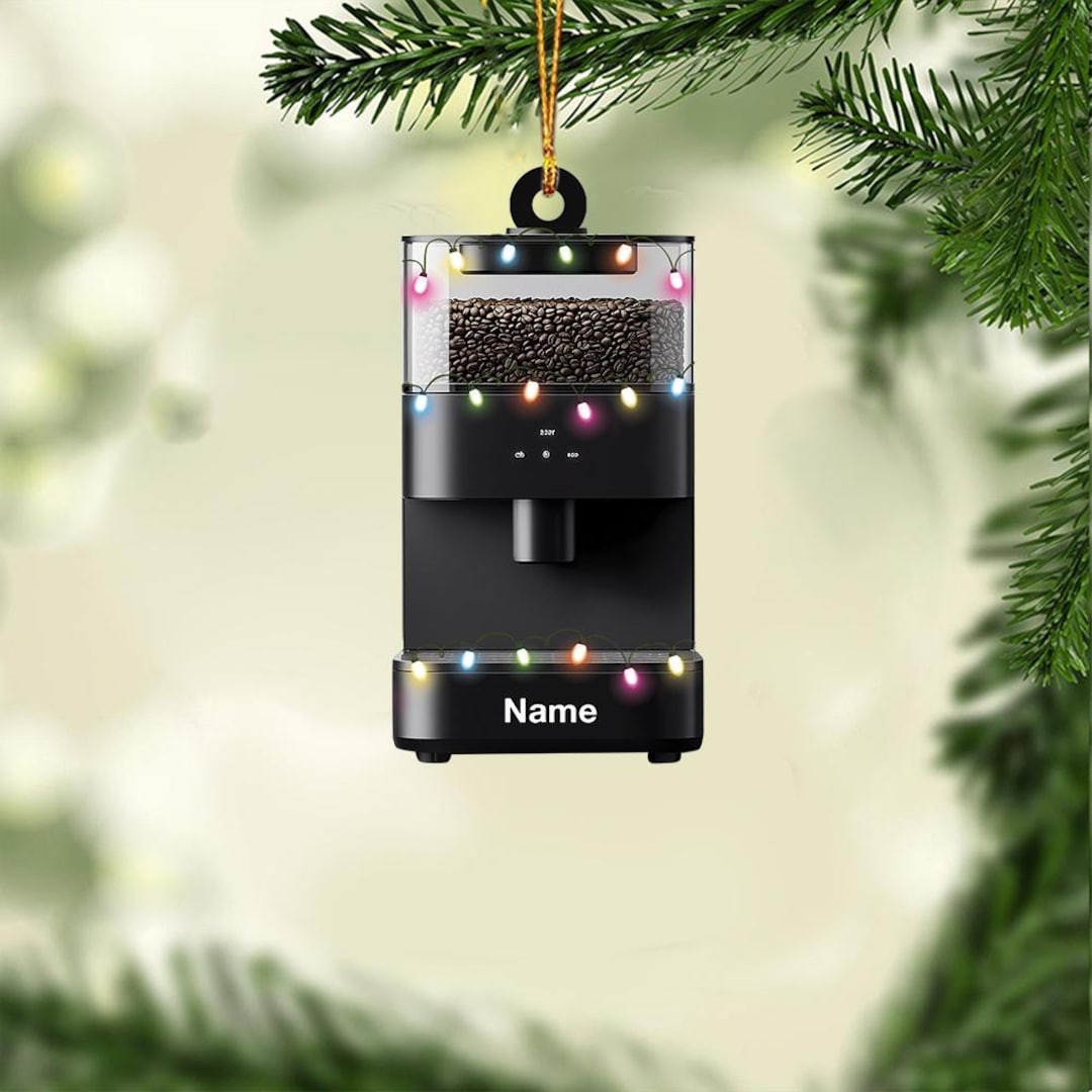 Personalized Coffee Machine Christmas Ornament, Coffee Machine Ornament ...