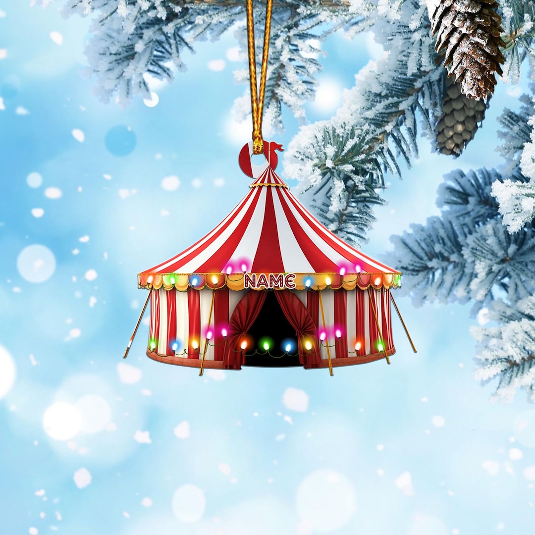 Personalized Circus Tent Ornament, Circus Christmas Ornament Gift ...