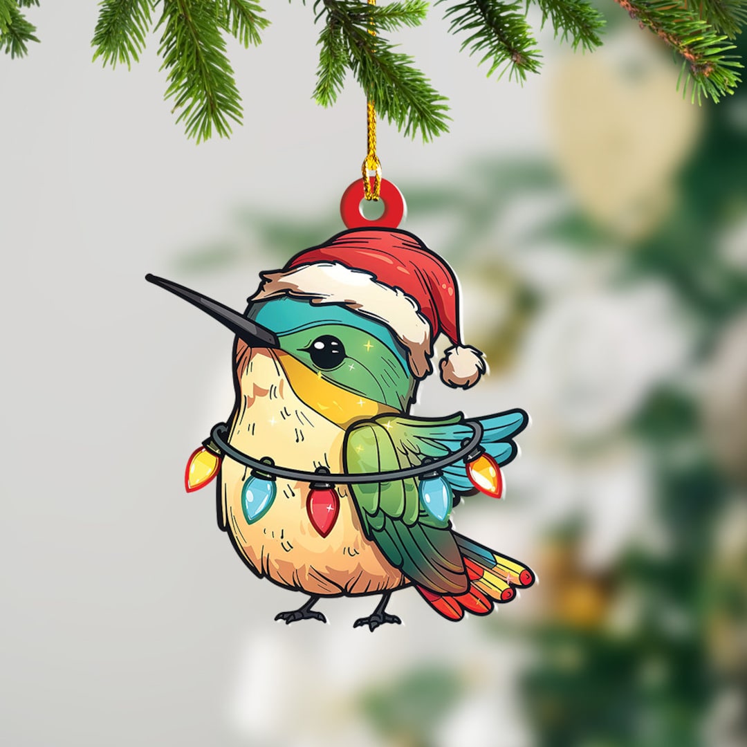 Personalized Hummingbird Christmas Lights Ornament, Hummingbird ...