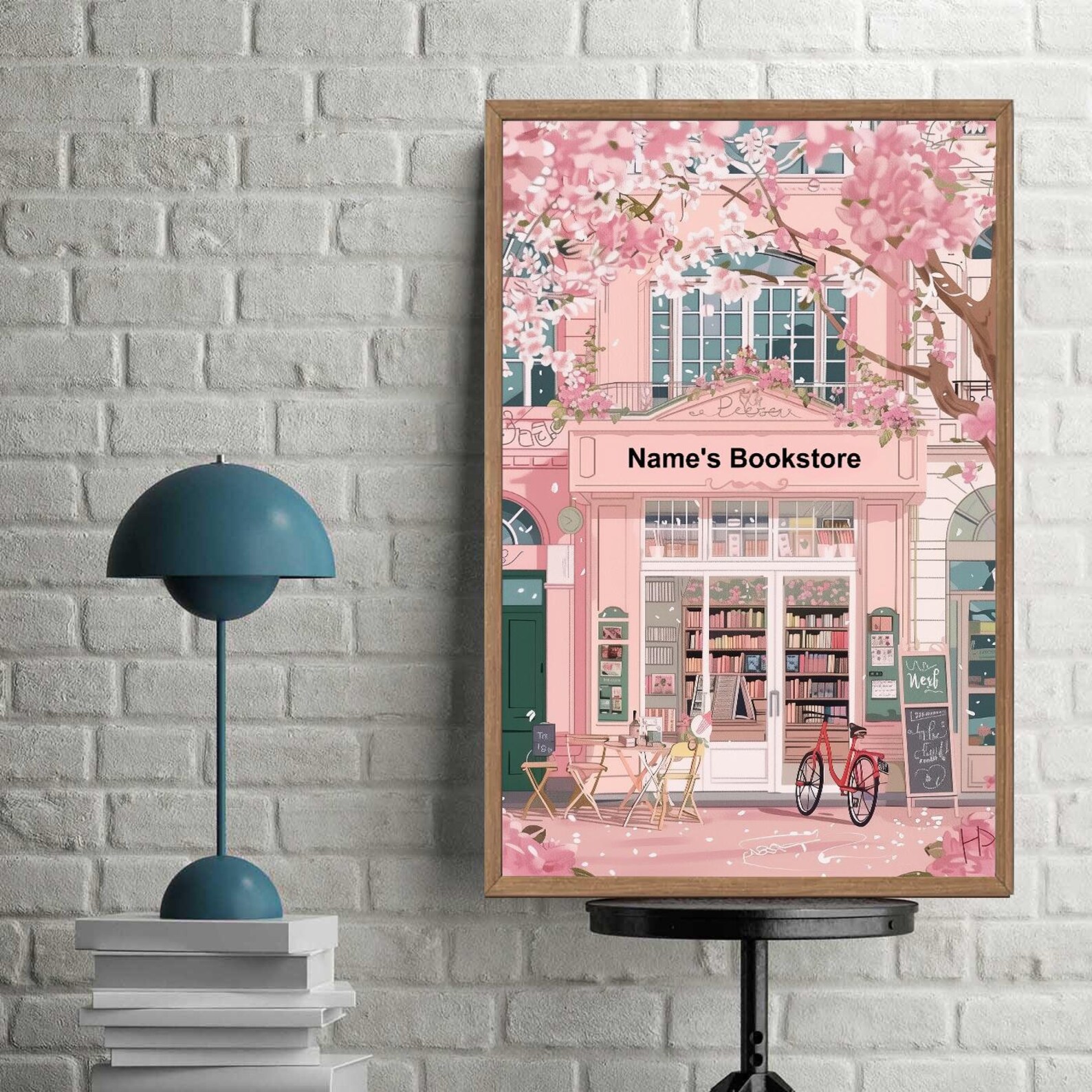 Custom Name Bookstore Poster, Library Poster, Bookshop Art Print ...