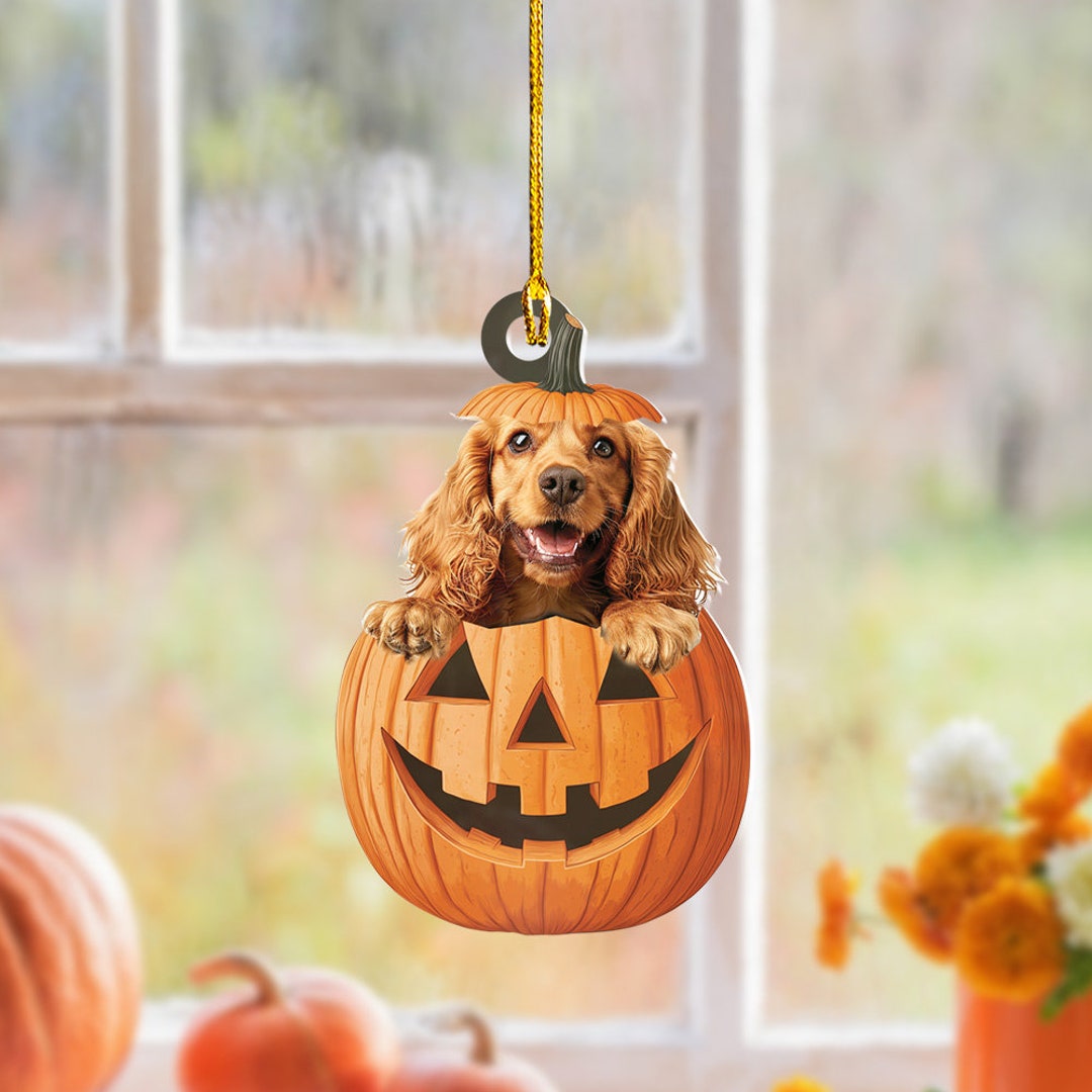 Personalized Cocker Spaniel Dog Halloween Ornament, Cocker Spaniel Dog ...