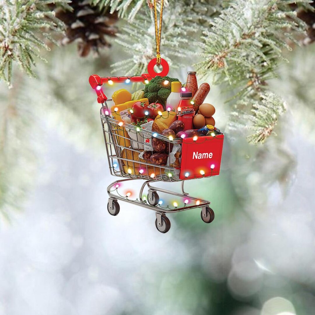 Personalized Shopping Cart Ornament, Shopping Cart Christmas Ornament ...