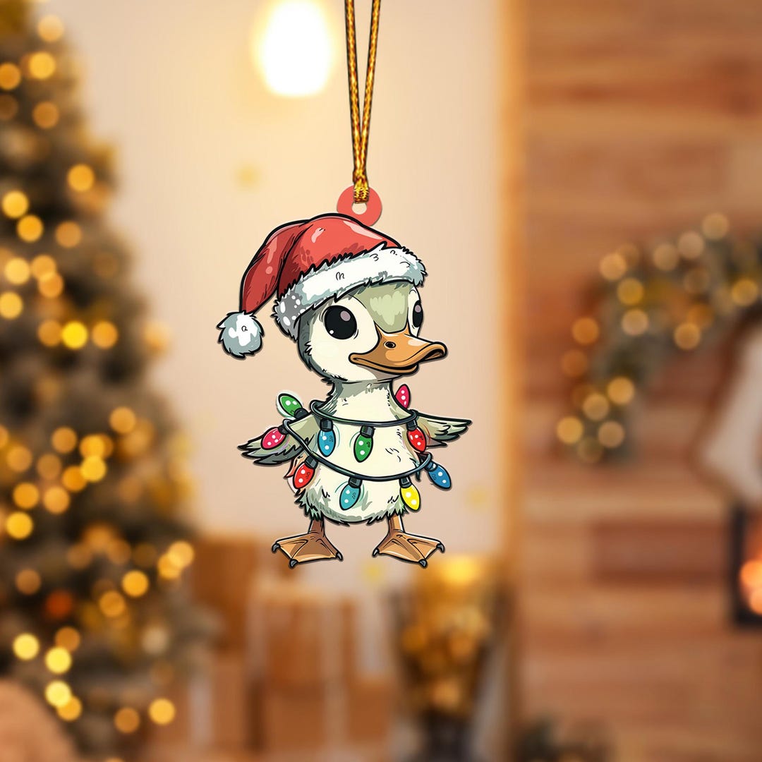 Cute Duck Christmas Light Ornament, Christmas Tree Decor, Loved Duck ...