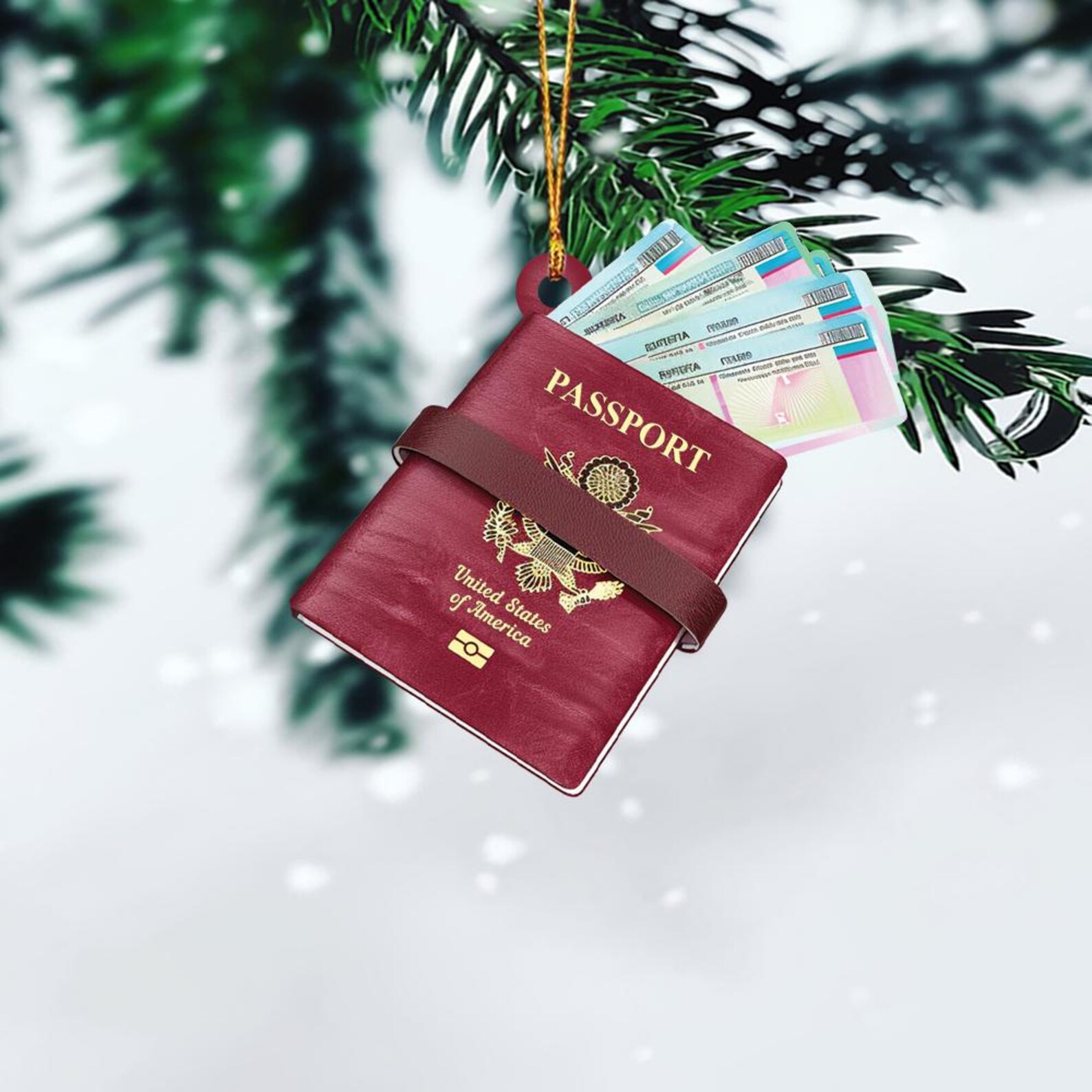 Passport Christmas Ornament, Travelling Xmas Ornament, Travel Lovers ...