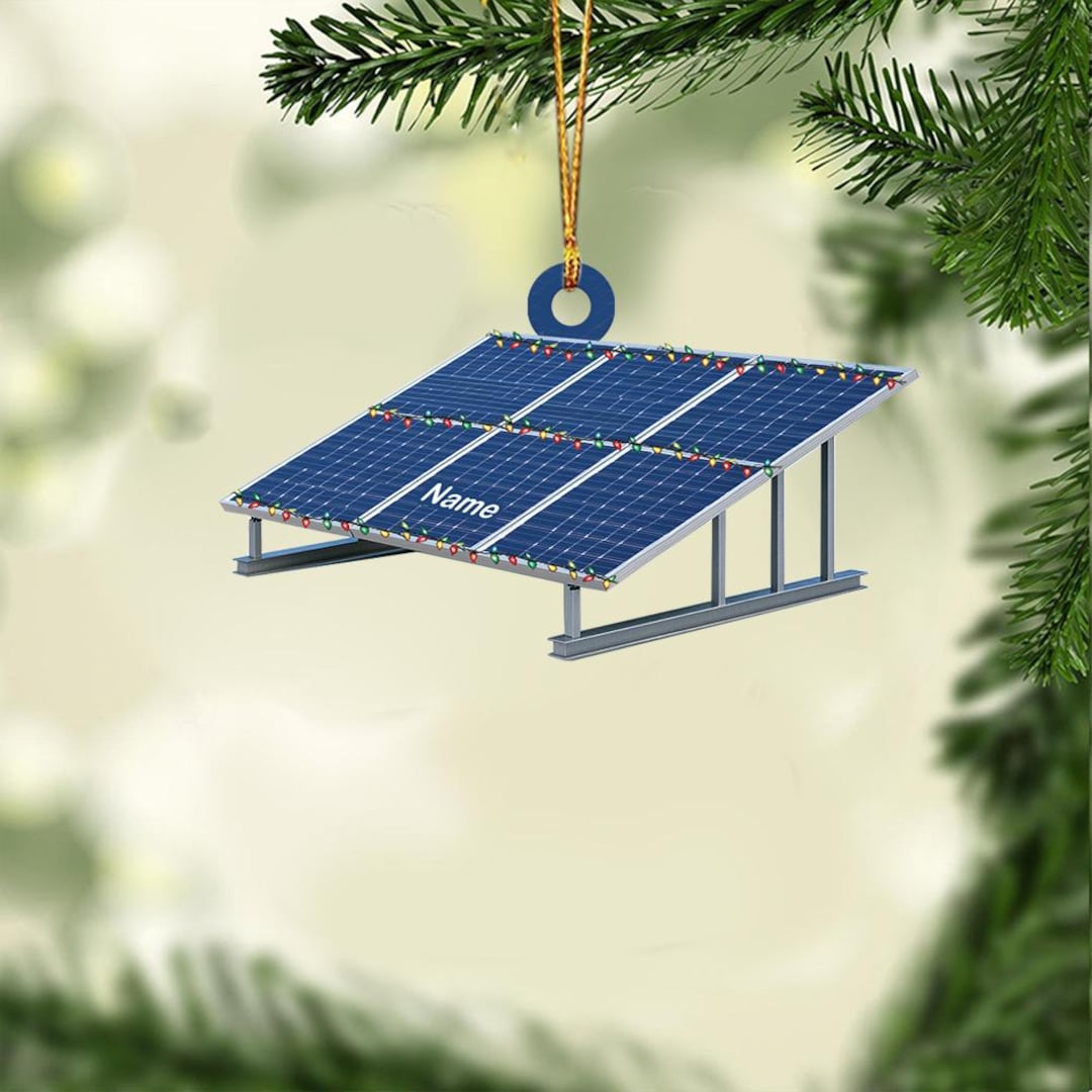 Personalized Solar Panel Ornament, Solar Panel Christmas Ornament ...