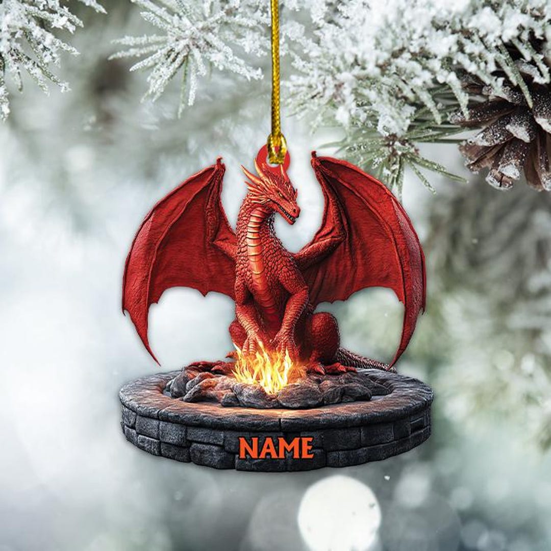 Dragon Christmas Lights Ornament, Dragon Christmas Ornament, Dragon ...