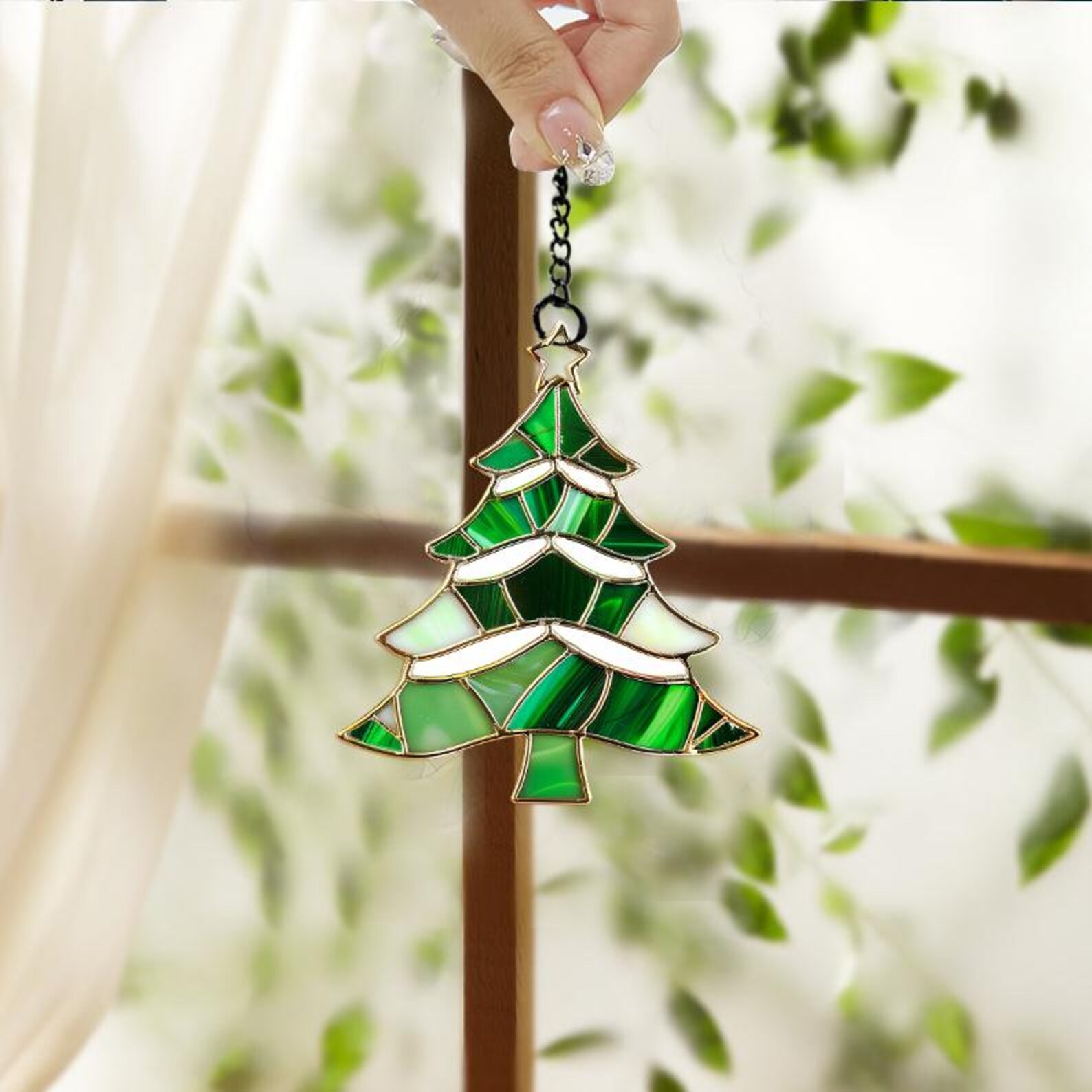Christmas Tree Suncatcher, Christmas Tree Ornament, Christmas Tree Home ...