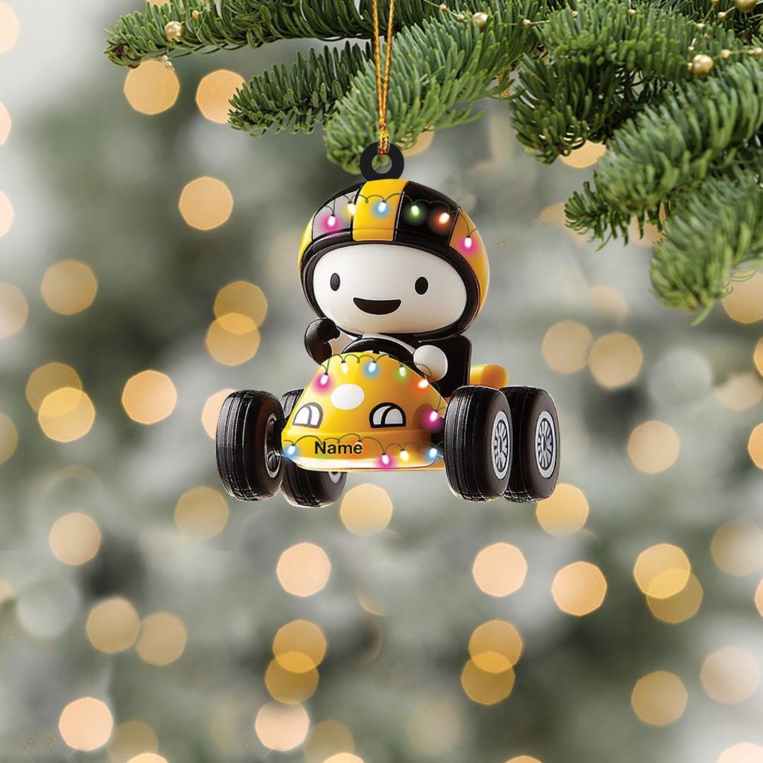 Personalized Go-kart Racing Ornament, Auto Racing Christmas Ornament ...