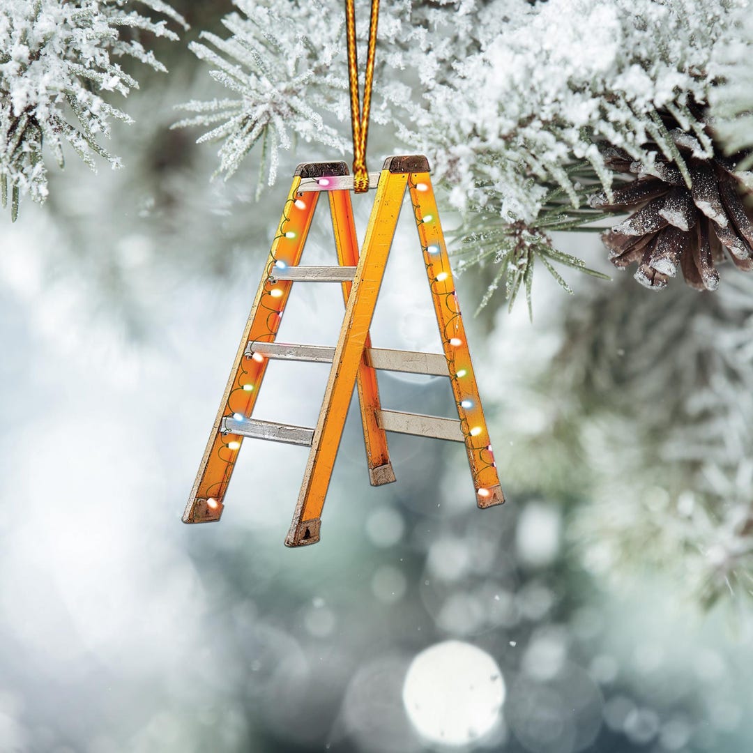 Personalized Construction Ladder Ornament, Construction Ladder ...
