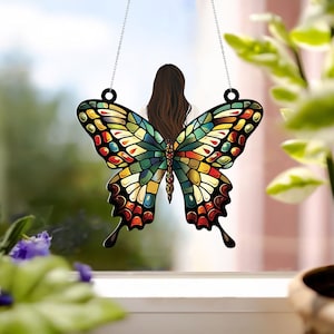 Personalized Butterfly Window Hanging Suncatcher Ornament, Remembrance ...