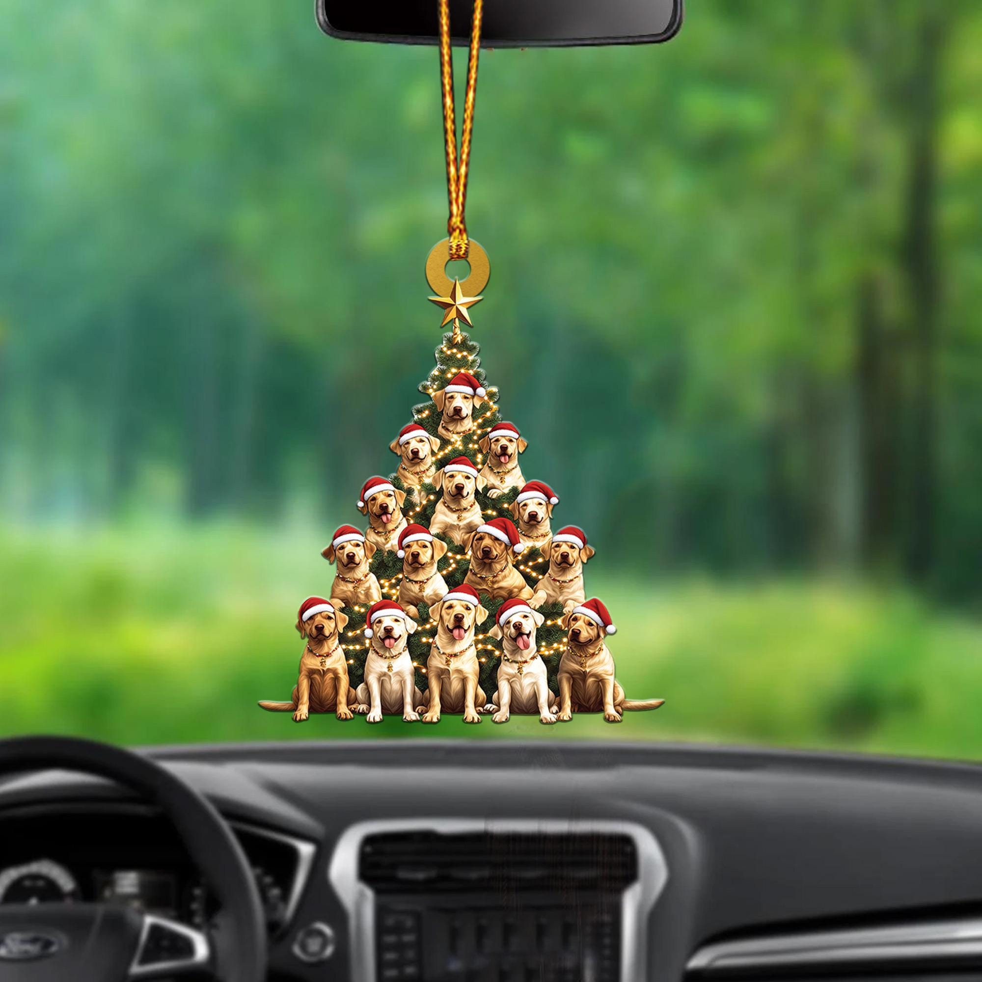 Labrador Retriever Dog Christmas Tree Ornament, Dog Rearview Mirror Car ...