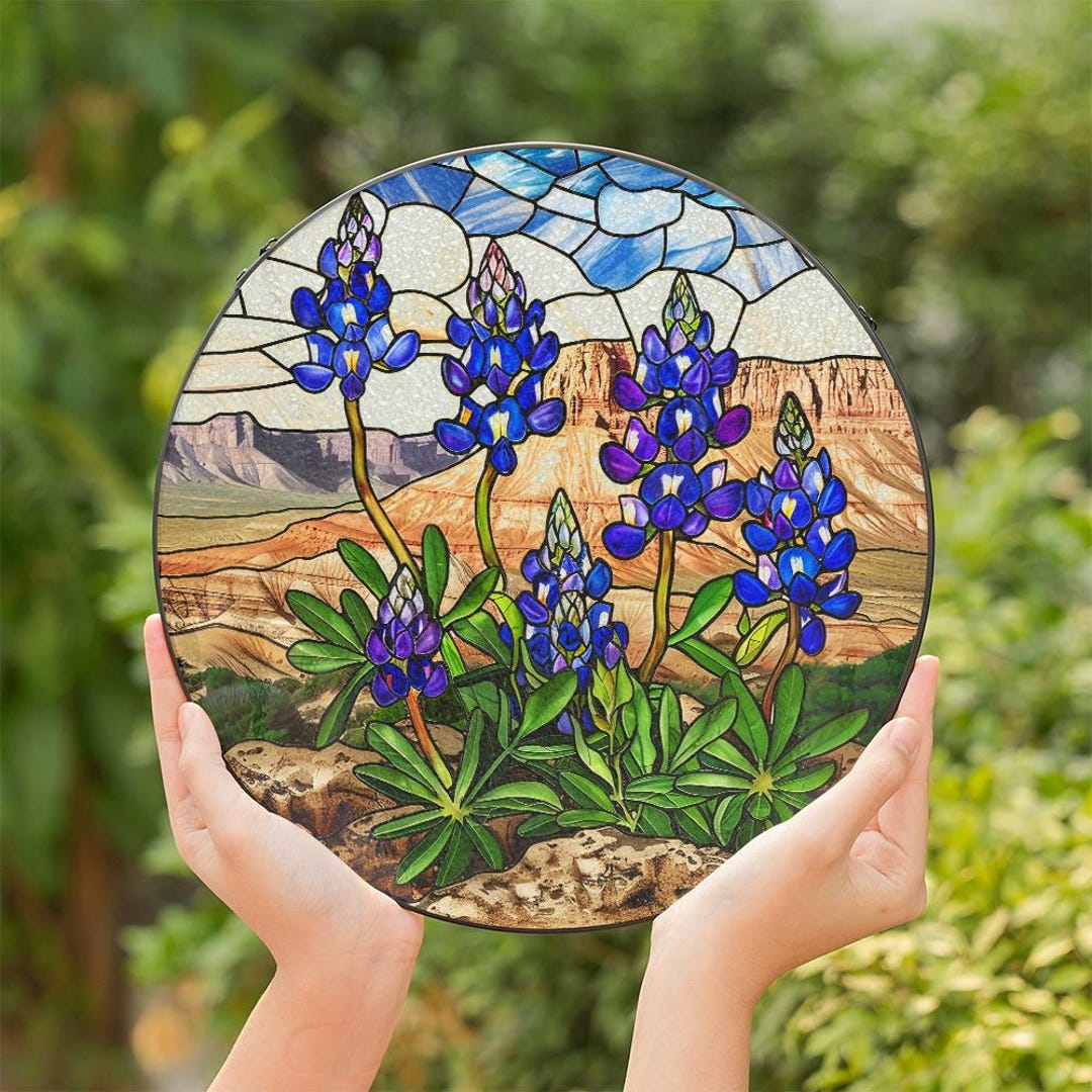 Texas Bluebonnet Flower Suncatcher, Stained Glass Not Acrylic ...