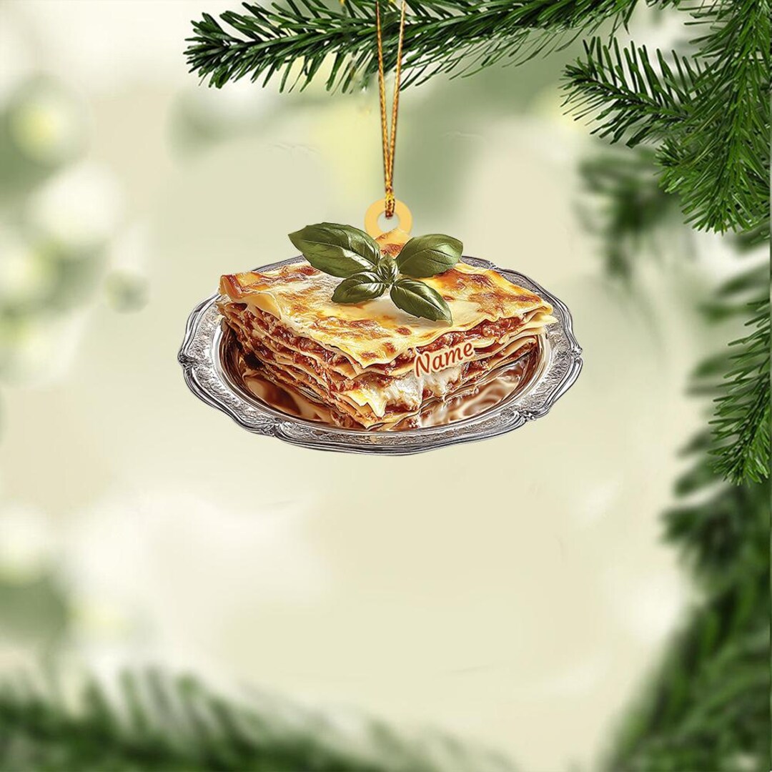 Lasagna Christmas Ornament, Lasagna Holiday Ornament, Lasagna Lovers ...