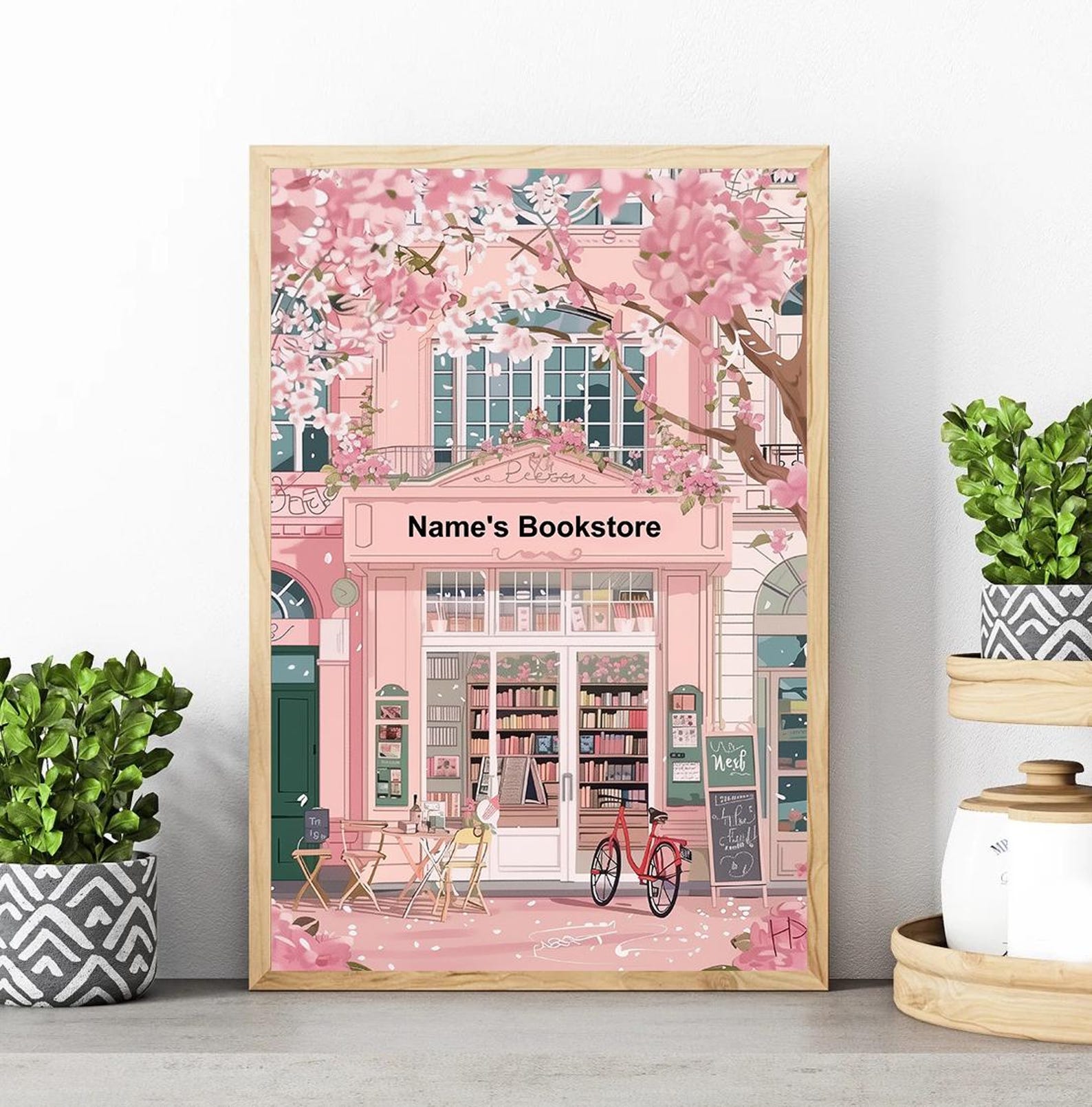 Custom Name Bookstore Poster, Library Poster, Bookshop Art Print ...