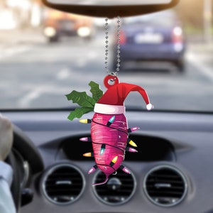 Personalized Radish Christmas Lights Ornament, Radish Rearview Mirror ...