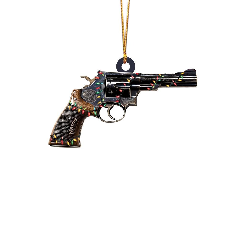 Personalized Pistol Ornament, Pistol Christmas Ornament, Pistol Hanging ...
