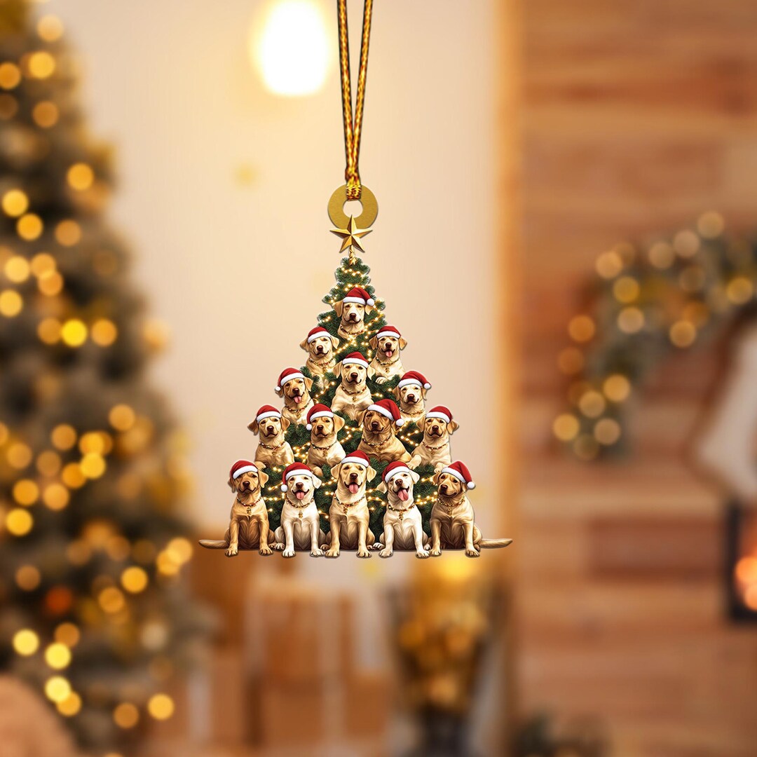 Labrador Retriever Dog Christmas Tree Ornament, Dog Rearview Mirror Car ...