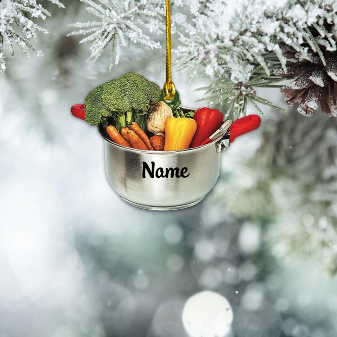 Personalized Cooking Pot Ornament, Cooking Pot Christmas Ornament ...