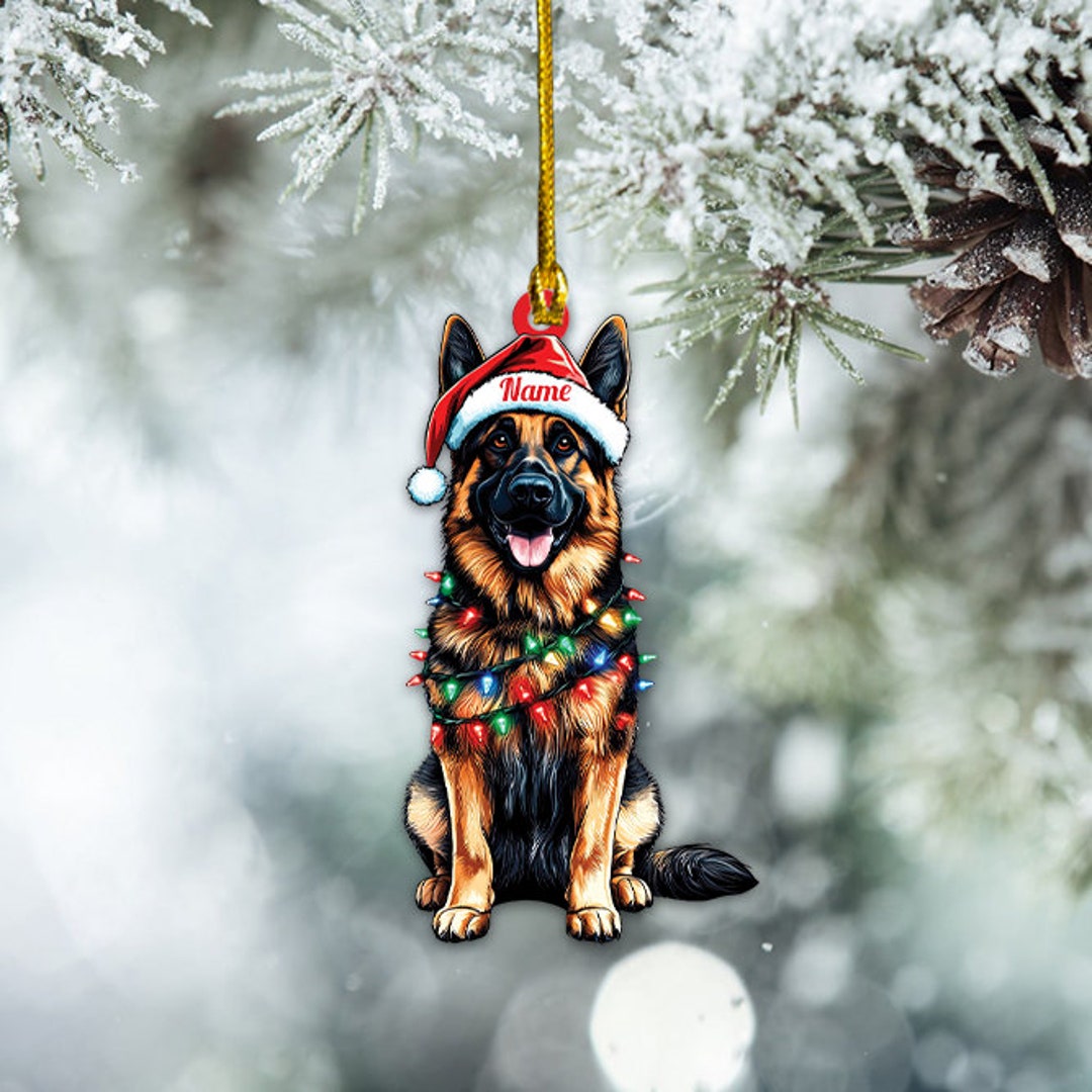 Personalized German Shepherd Dog Christmas Lights Ornament, German ...
